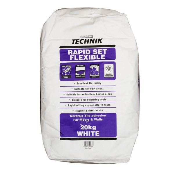 Evo-Stik Technik Rapid Set Flexible Tile Adhesive 20Kg | Building ... Evo-Stik Technik Rapid Set Flexible Tile Adhesive 20Kg | Building ...
